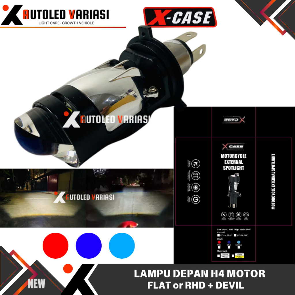 Jual Premium Lampu Utama LED H4 Original Xcase high low AC DC Terbaru ...