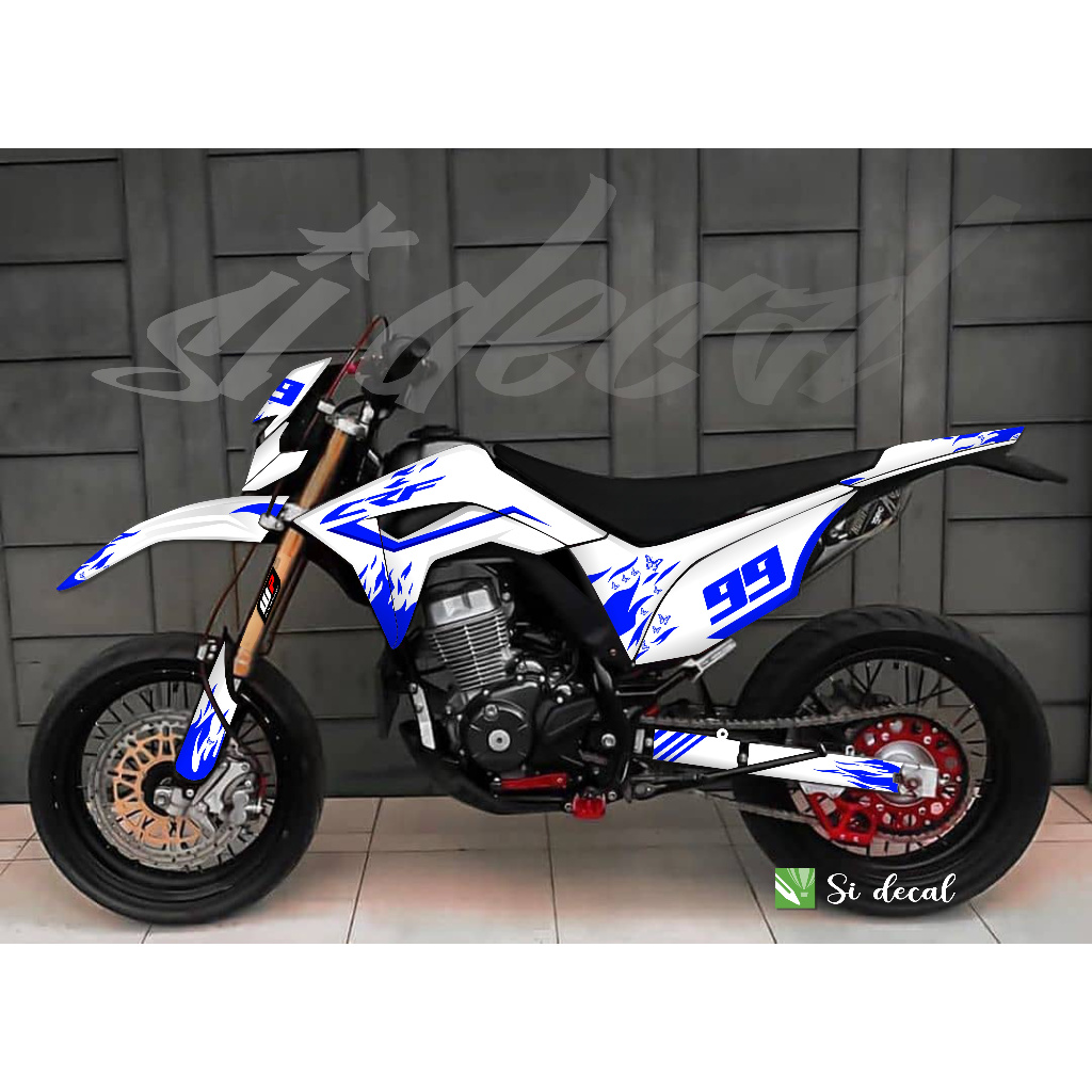 Jual BISA COD stiker motor motif api simple fire supermoto decal stiker ...