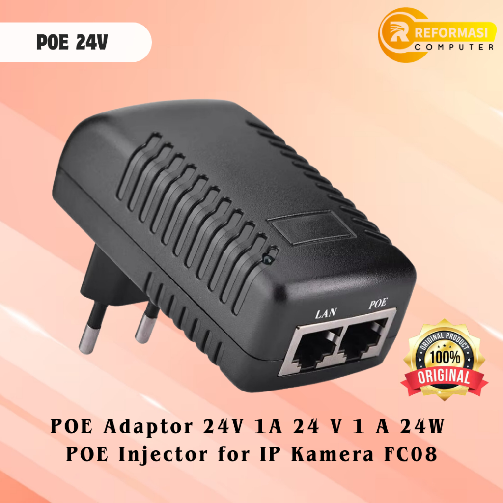 Jual M-TECH Adaptor poe 24V 1A DC Adaptor poe 24volt 1amper POE Adaptor ...