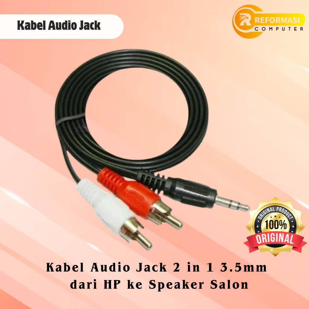Jual Kabel Audio Jack 2 in 1 3.5mm dari HP ke Speaker Salon | Shopee Indonesia