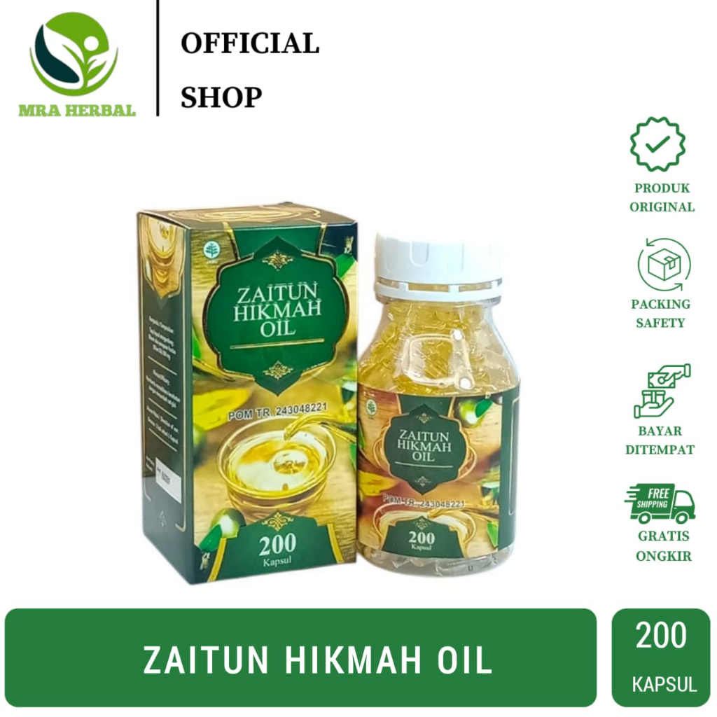 Jual Zaitun Hikmah Oil 200 Kapsul | Minyak Zaitun Ekstra Virgin Olive ...