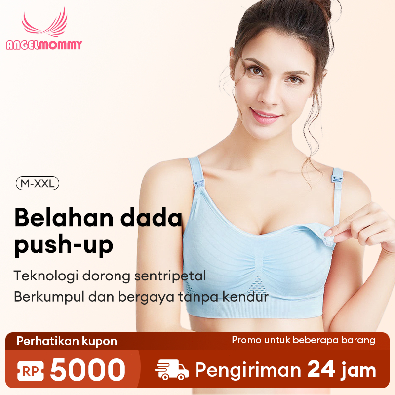 Jual ANGEL MOMMY Bra Menyusui Tanpa Kawat Katun Nursing Bra Breastfeeding | Shopee Indonesia