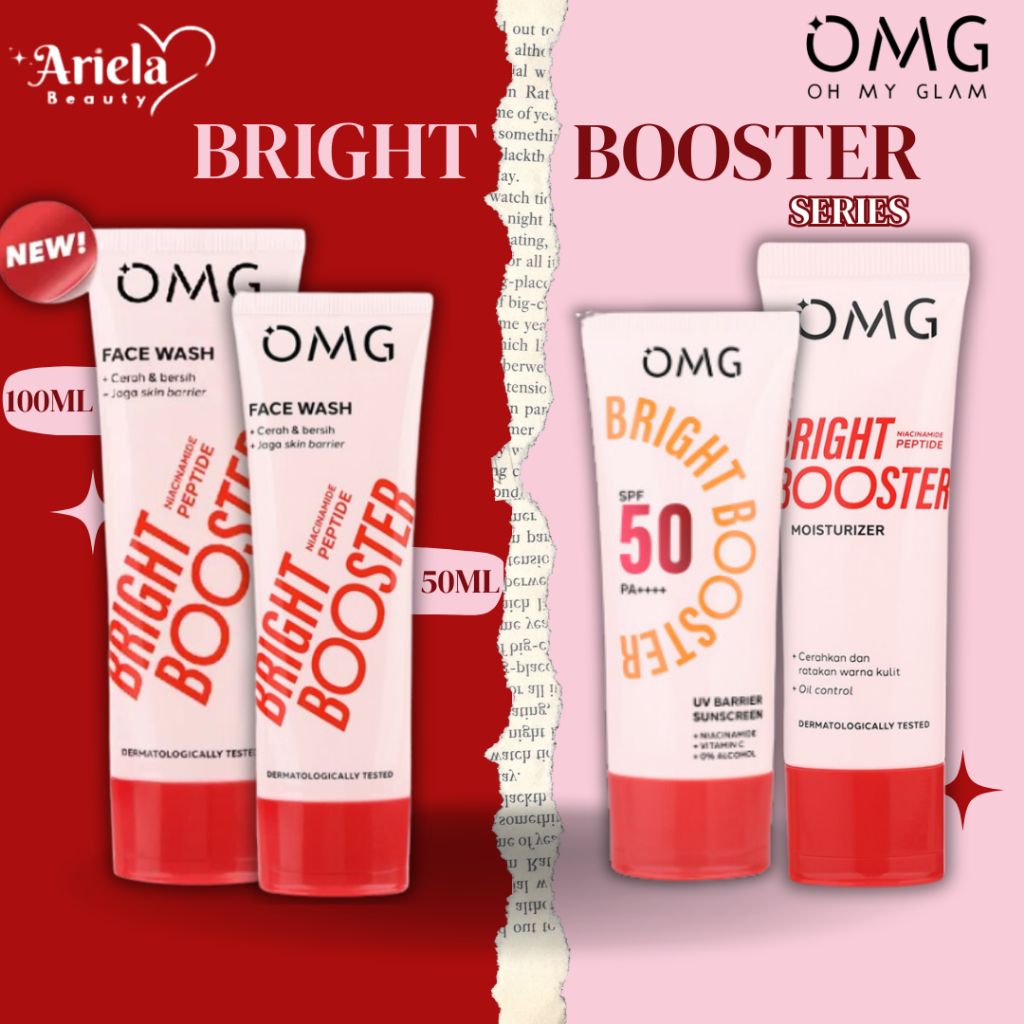 Jual OMG BRIGHT BOOSTER SERIES | Face Wash | Moisturaizer | Sunscreen ...
