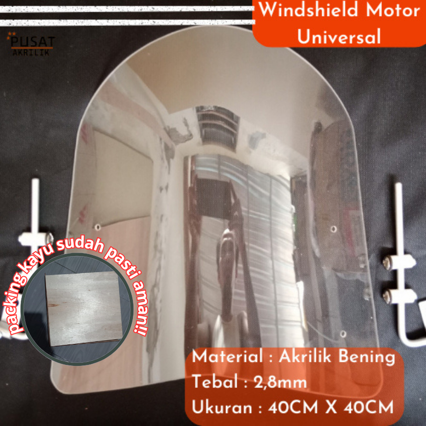 Jual Visor Ukuran 40cm x 40cm Standar Bening Plus Lis Karet Windshield ...
