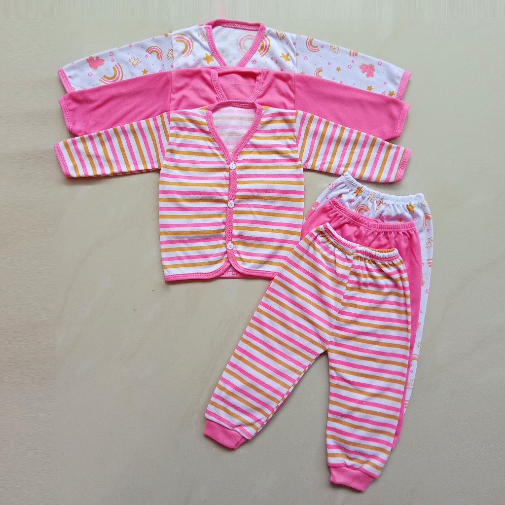 Jual Terbaru 3 set Baju Bayi Lengan Panjang Newborn Usia 0-3 Bulan Bayi ...