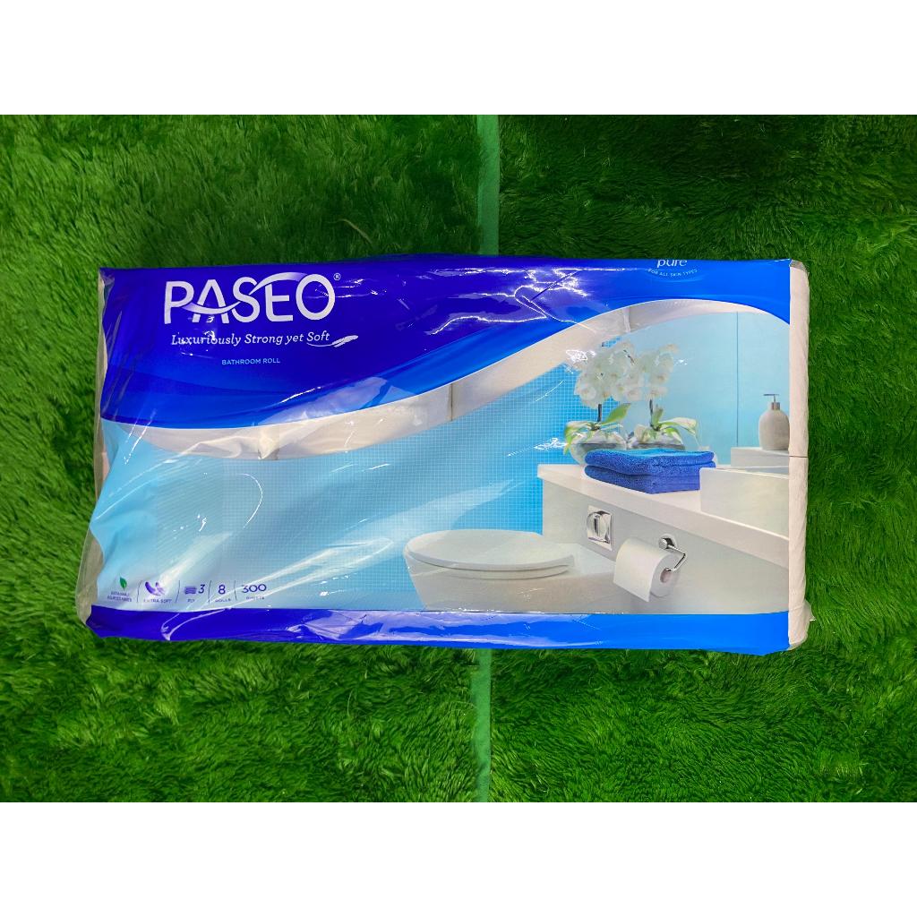 Jual Paseo luxuriously tissue Toilet 300 sheet 3 PLY non emboss 8 ROLL PASEO Bathroom Roll Tisu ...