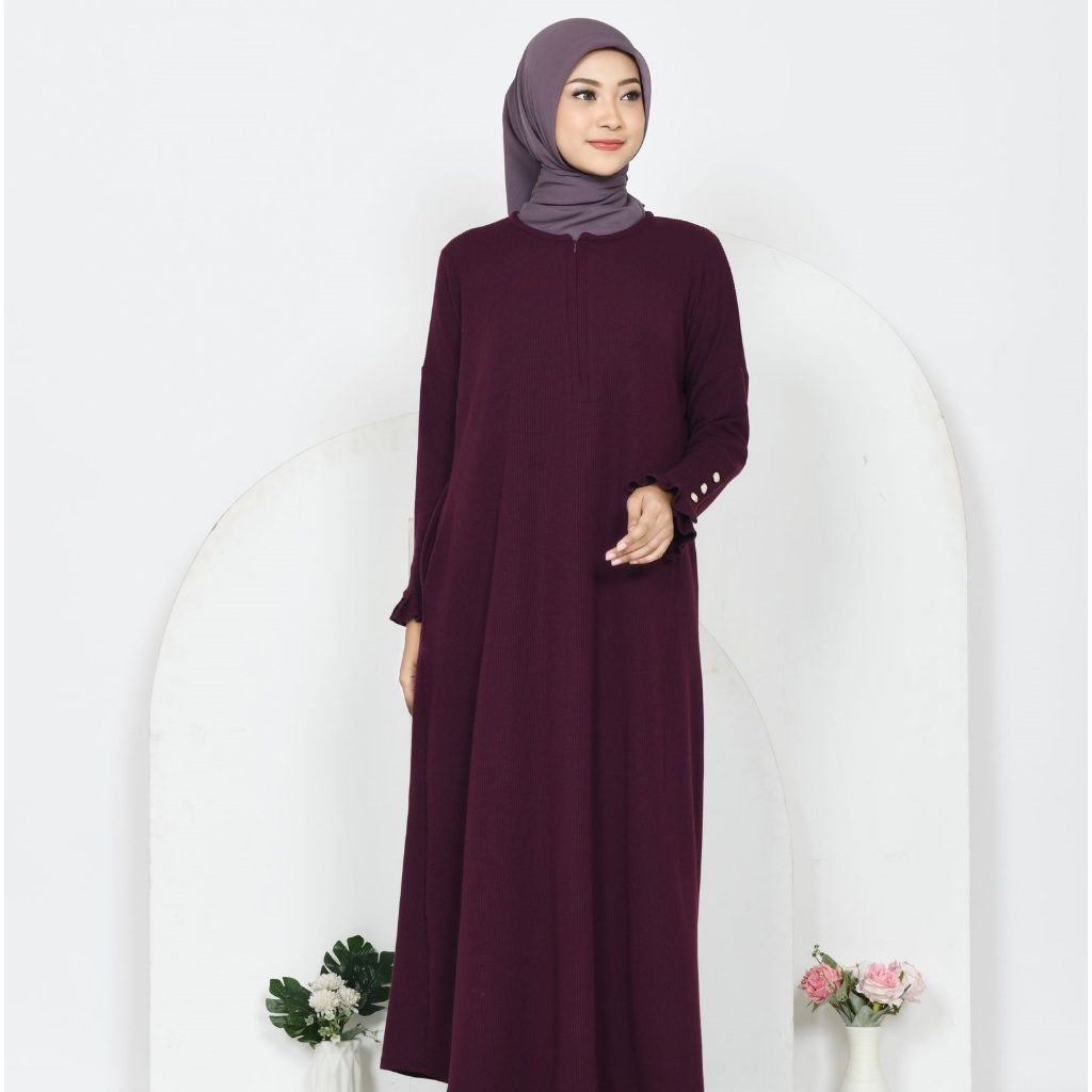 Jual Gamis Inara Batwing Button Knit Premium Kekinian | Shopee Indonesia