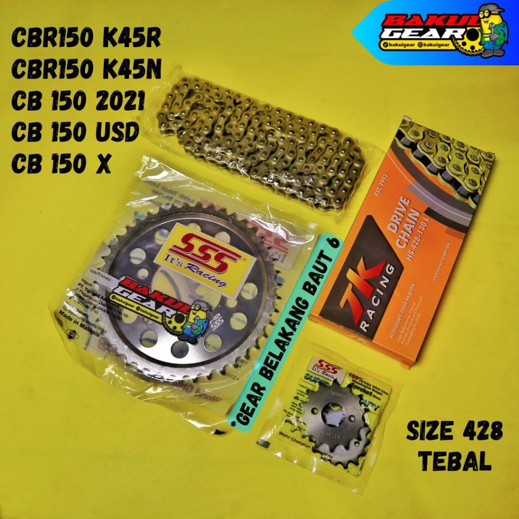 Jual Gear Set SSS CBR150 K45N CBR 150 K45R 2019 CB 150 2021 CB150X ...