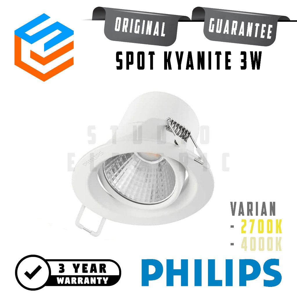 Jual Philips Spotlight Kyanite SL201 Lampu LED Downlight Bulat 3 Watt D70 - Spot Light Kuning ...