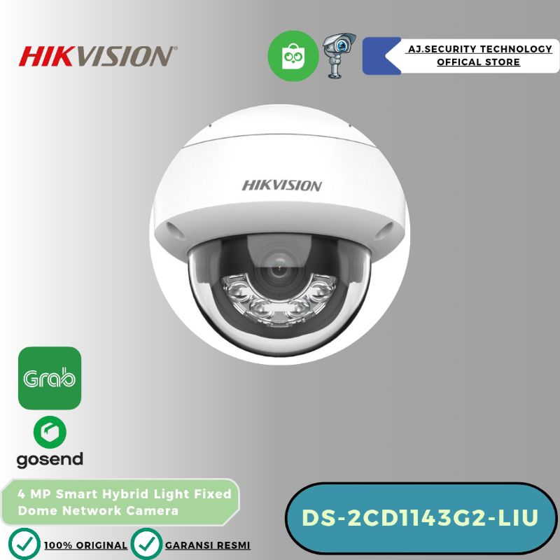 Jual DS-2CD1143G2-LIU 4MP Smart Hybrid Light Fixed Dome Network Camera | Shopee Indonesia