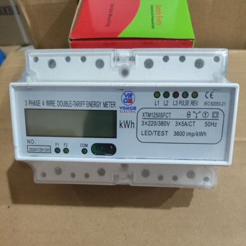 Jual KWH Meter Digital 3Phase 3P 3 Phase VORGE XTM1250SFCT Double 2 Tarif 2tarif by CT .../5A ...