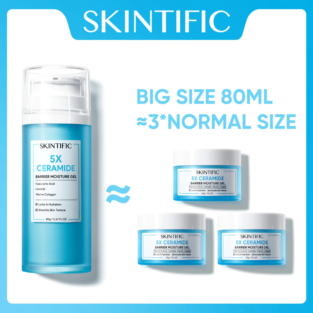 Jual [80g] SKINTIFIC 5X Ceramide Barrier Moisturizer Gel [Big Size] Cream Krim Kream Pemutih ...