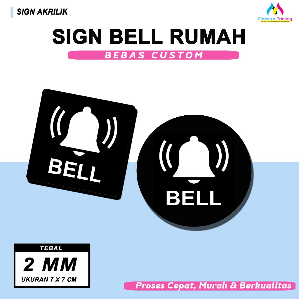 Jual SIGN AKRILIK BELL RUMAH I BELL RUMAH AKRILIK CUSTOM | Shopee Indonesia