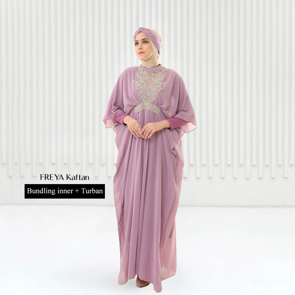 Jual Elkaftan - Freya Kaftan Premium Set (Gamis Kondangan Lebaran 2025 ...