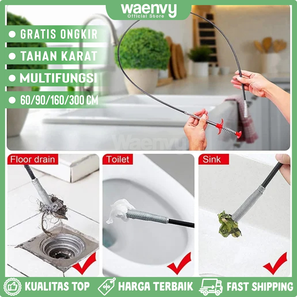 Jual Alat Jepitan Kawat Jepit Pembersih Saluran Air Mampet Wastafel Toilet Pembuangan Floor ...