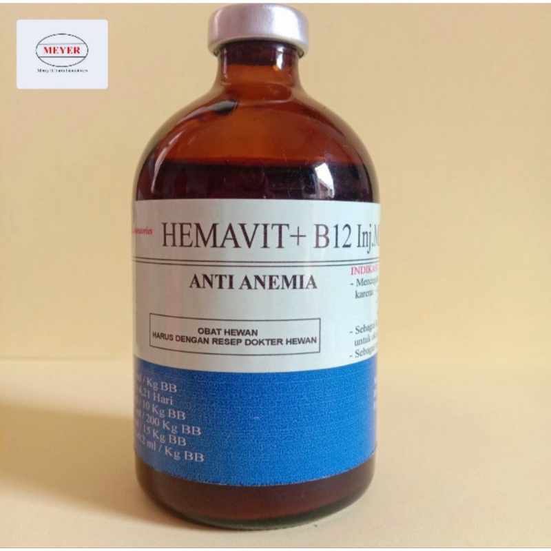 Jual HEMAVIT+B12 Inj Meyer ( Anti Anemia) @100 ml | Shopee Indonesia