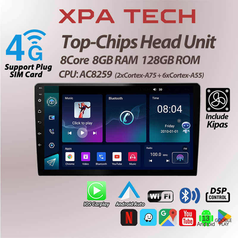 Jual 【XPA TECH】8Cores 8G+128G Head Unit Mobil Android13 CPU Cortex-A75 ...