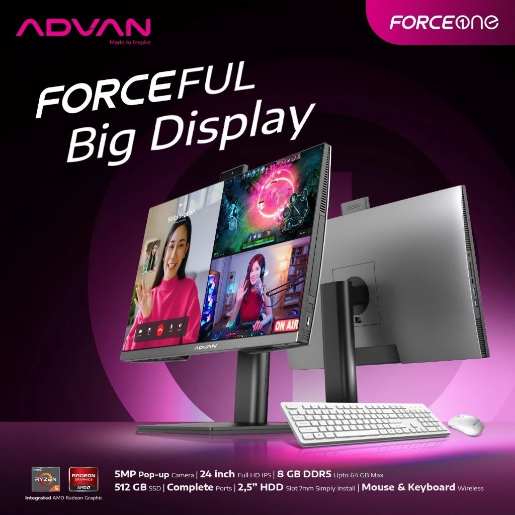 Jual ADVAN AIO FORCE ONE A24A R56S1 RYZEN 5 6600U 8GB 512GB RADEON 660M ...