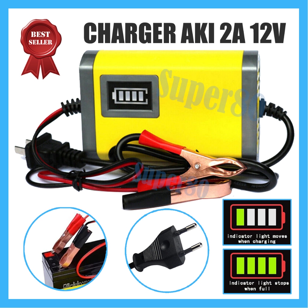 Jual Charger Aki 2A 12V Cas Accu Sepeda Motor Alat Casan Kendaraan ...