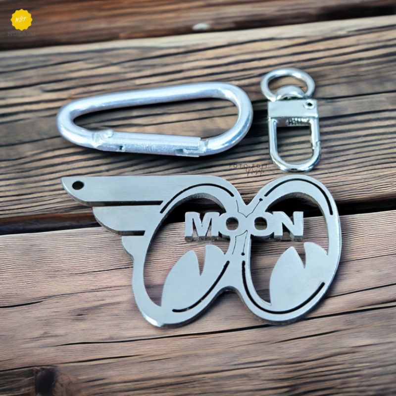 Jual Keychain Mooneyes Logo | Pure Metal Silver | Shopee Indonesia