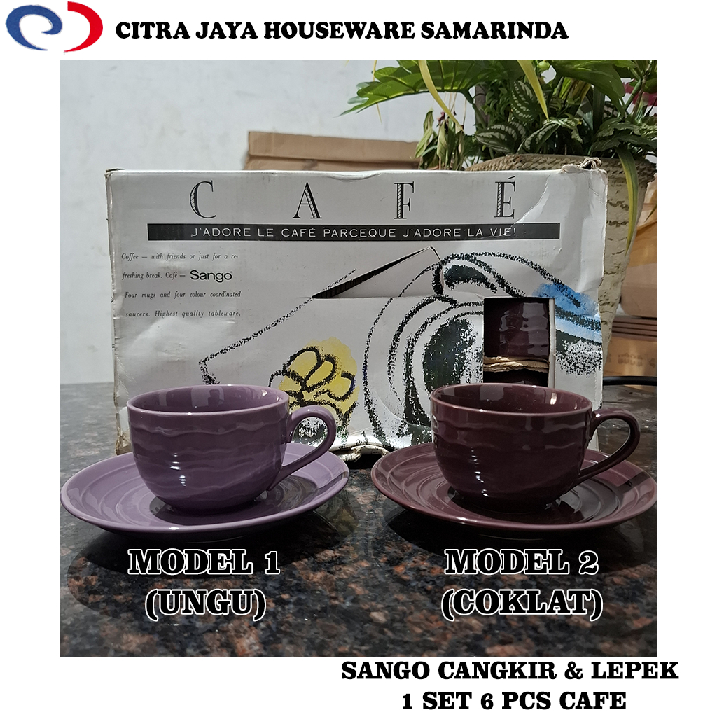Jual Cangkir & Lepek Warna 1 Set 39201 (6 Pcs) Sango Cafe | Shopee Indonesia