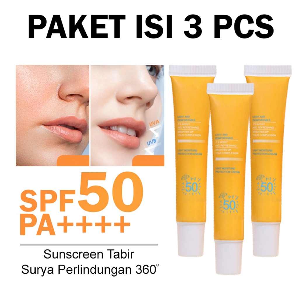Jual ( 3 PCS ) Sunscreen 50 SPF Sunscreen Light Moisture Protection ...