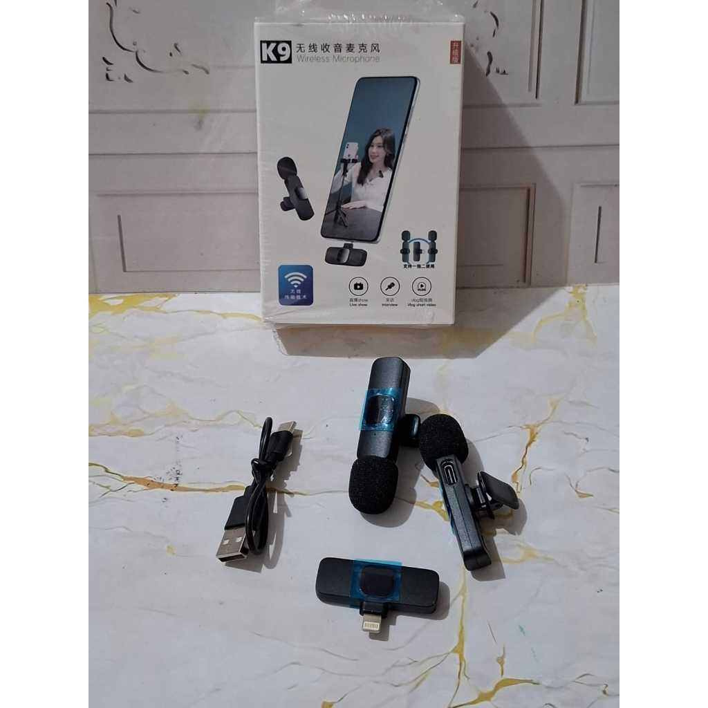 Jual Mic klip on microphone wireless k9 dual lightning(iphone) bukan ...