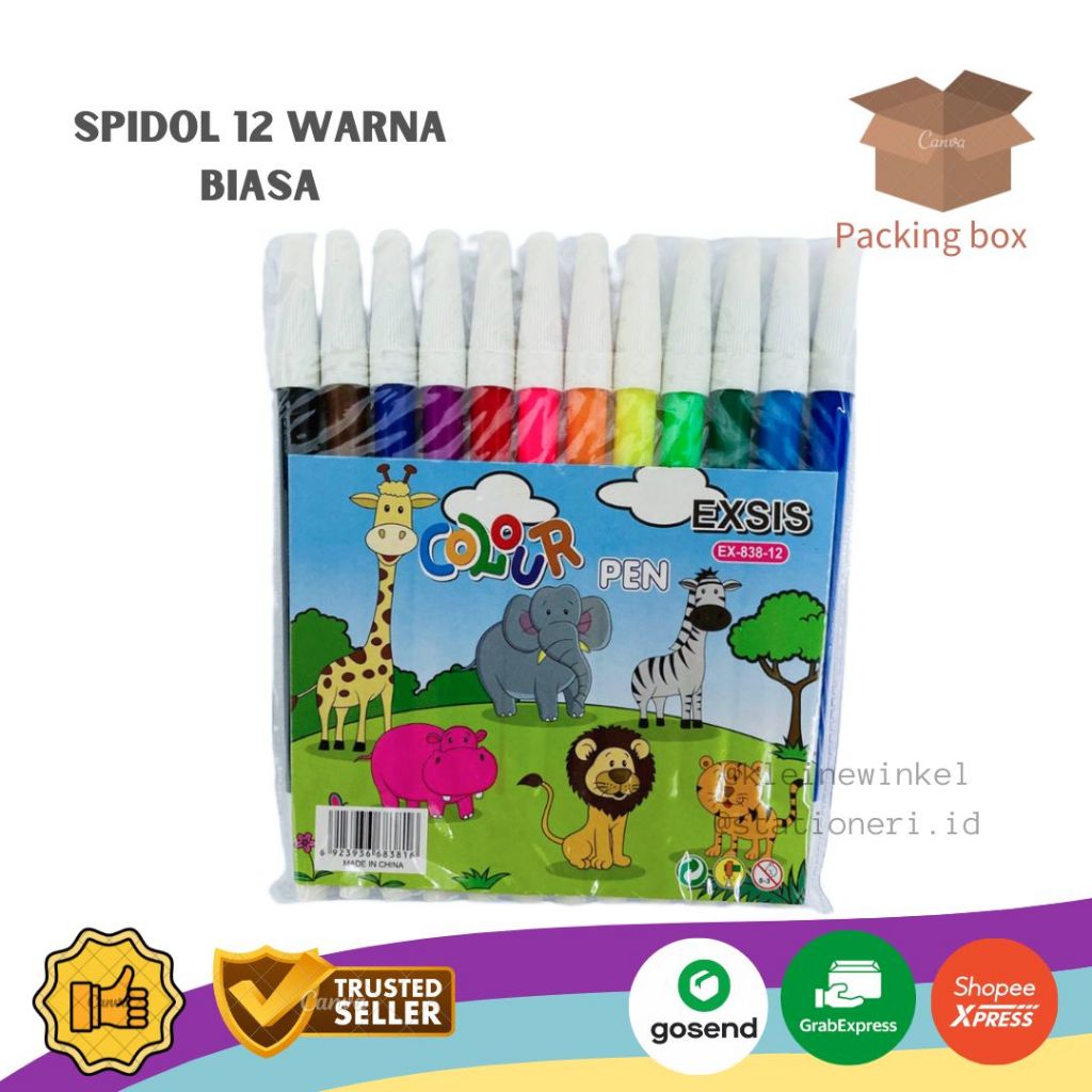 Jual Spidol 12 Warna [ 1 Set ] | Shopee Indonesia