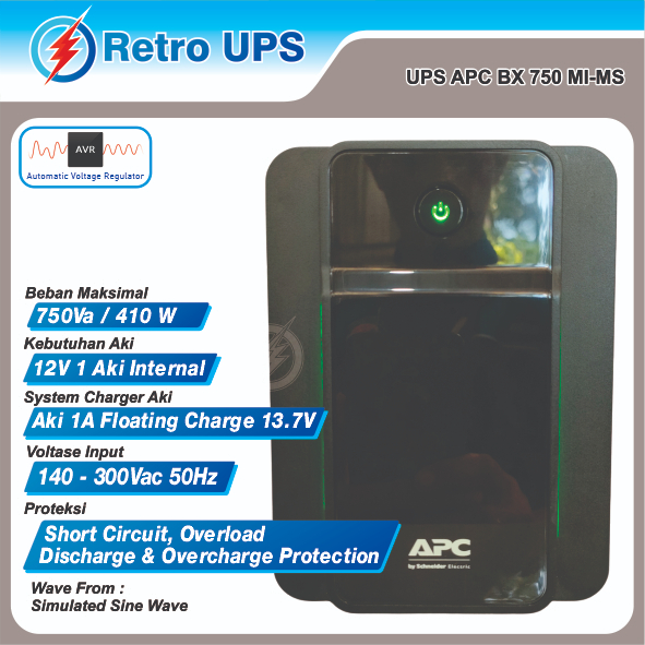 Jual UPS APC Back UPS BX 750VA 410W BX750MI-MS | Shopee Indonesia
