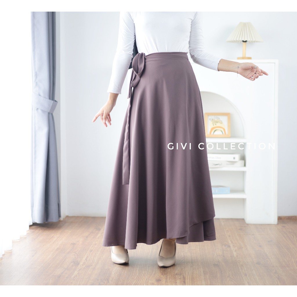 Jual kanaya skirt flare | rok lilit | rok flare wanita | rok korean ...
