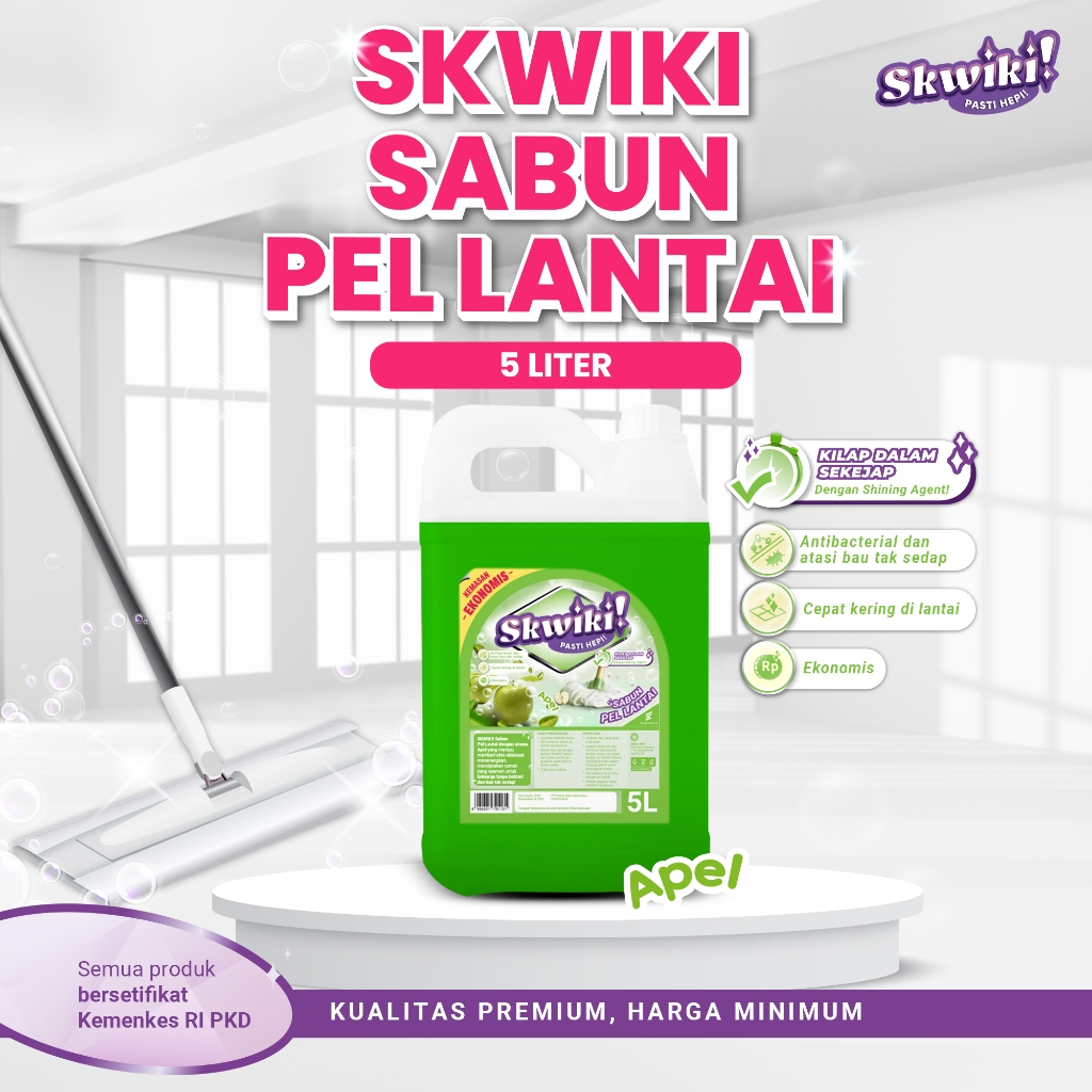 Jual SKWIKI! Sabun Pel Lantai Apel Jerigen 5L | Shopee Indonesia