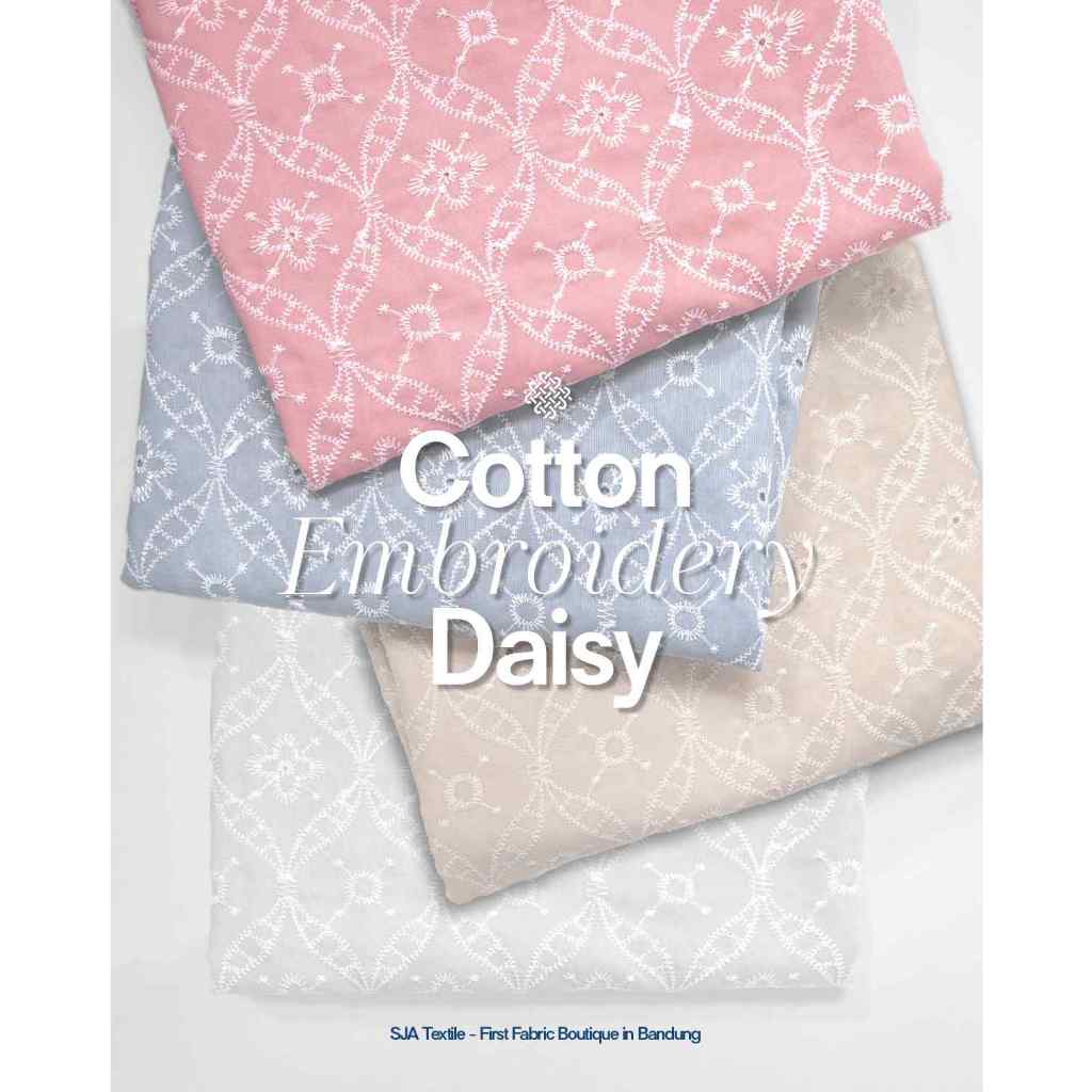Jual Cotton Daisy Embroidery by SJA Textile / Kain Bordir Motif Bunga ...