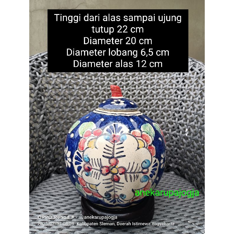 Jual vas bejana guci lukis tangan bentuk labu biru | Shopee Indonesia