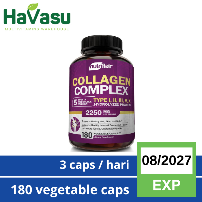 Jual Nutriflair Multi Collagen Complex Peptides Pills 2,250 Mg ...