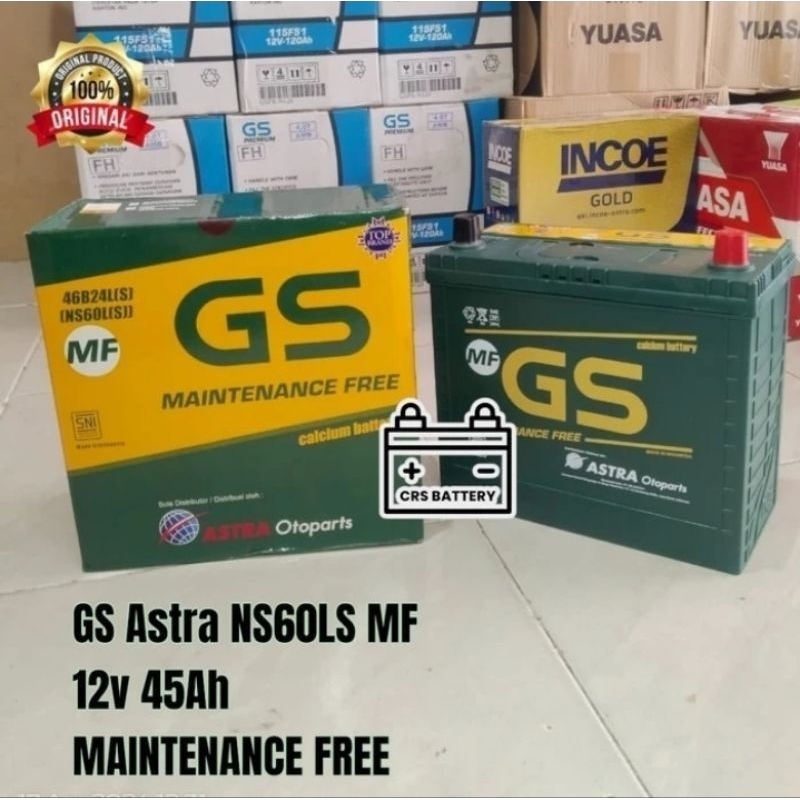 Jual Aki Mobil Toyota Yaris Series, Sienta, Vios New TDR GS Astra NS60LS MF 45Ah | Shopee Indonesia