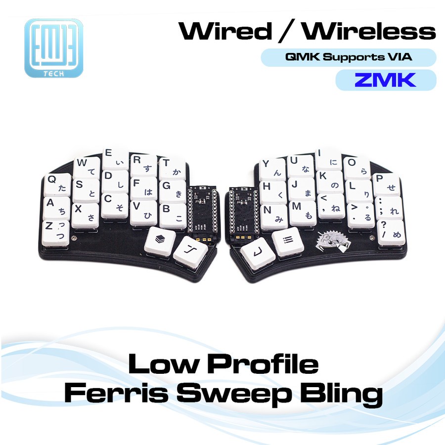 Jual Ferris Sweep Bling LP Mechanical Split Keyboard ERGO Low Profile ...