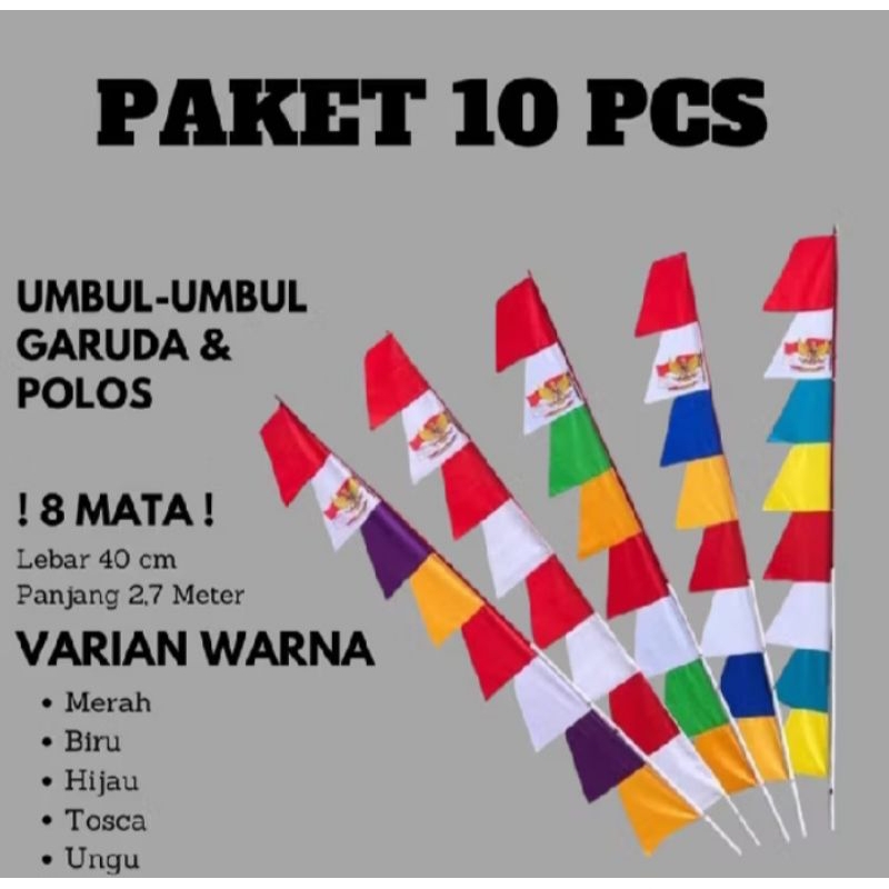 Jual bendera umbul umbul garuda isi 10 pcs | Shopee Indonesia