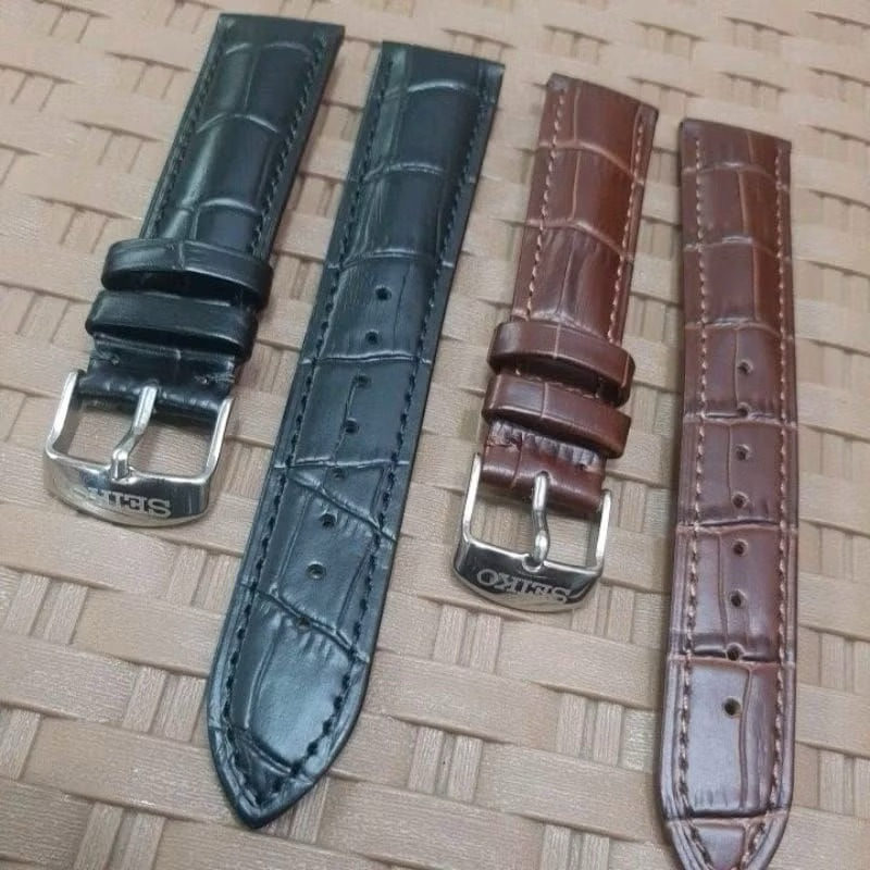 Jual STRAP TALI JAM SEIKO TALI KULIT GENUINE LEATHER 18MM 20MM 22MM ...