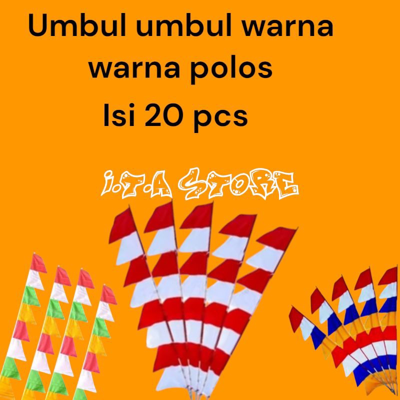 Jual bendera umbul umbul warna warni polos 20 pcs | Shopee Indonesia