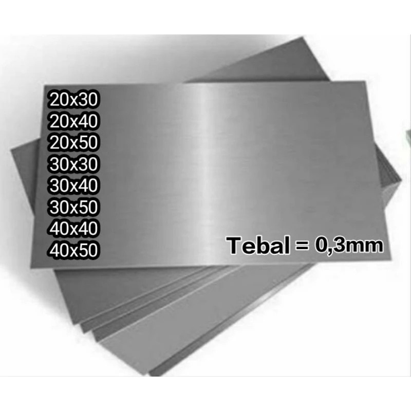 Jual PLAT ALUMUNIUM TEBAL 0,3mm UKURAN 20x40cm sampai 40x50cm | Shopee ...