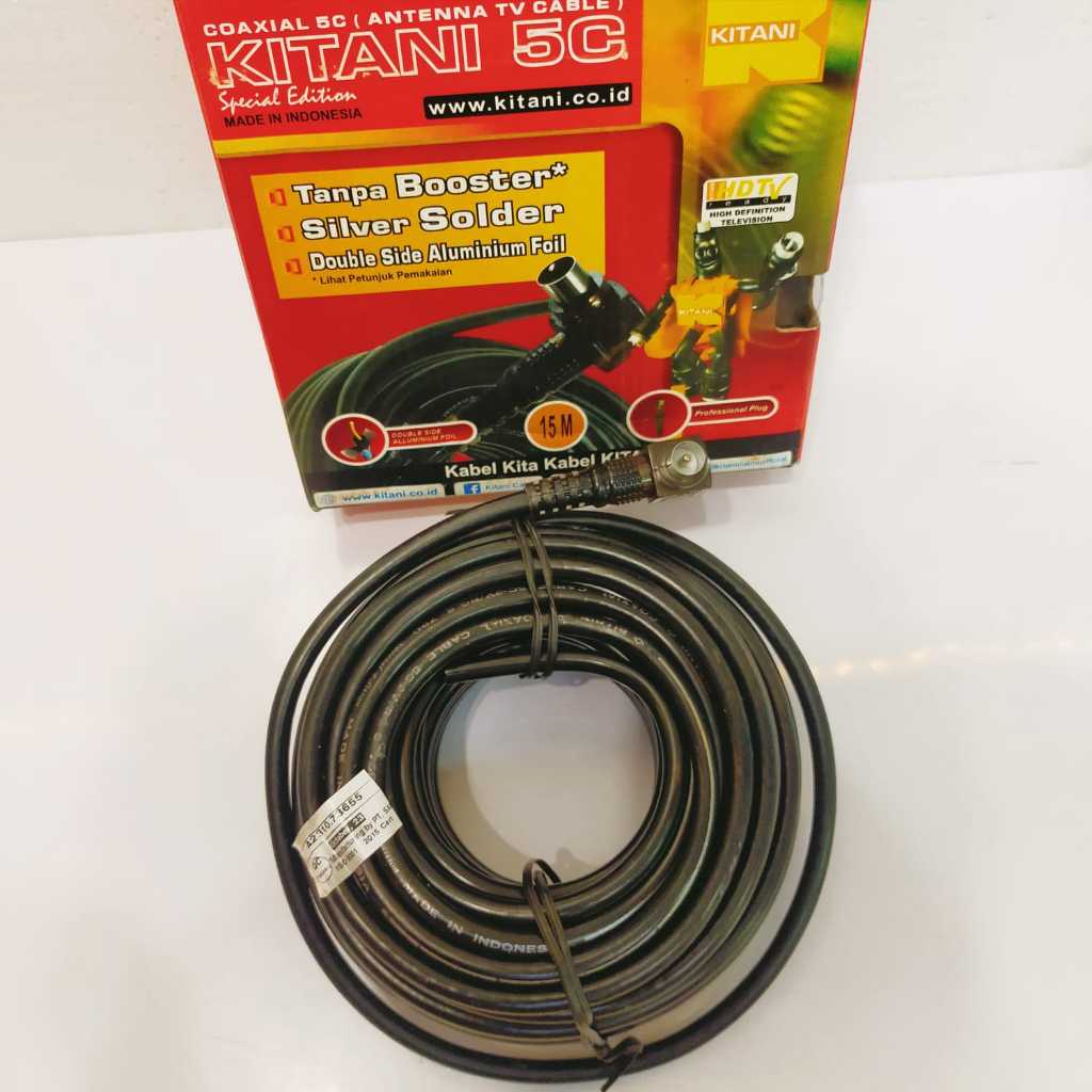 Jual Kabel Antena TV Tanpa Booster KITANI-5C 15m Komplit Jek Anten L ...