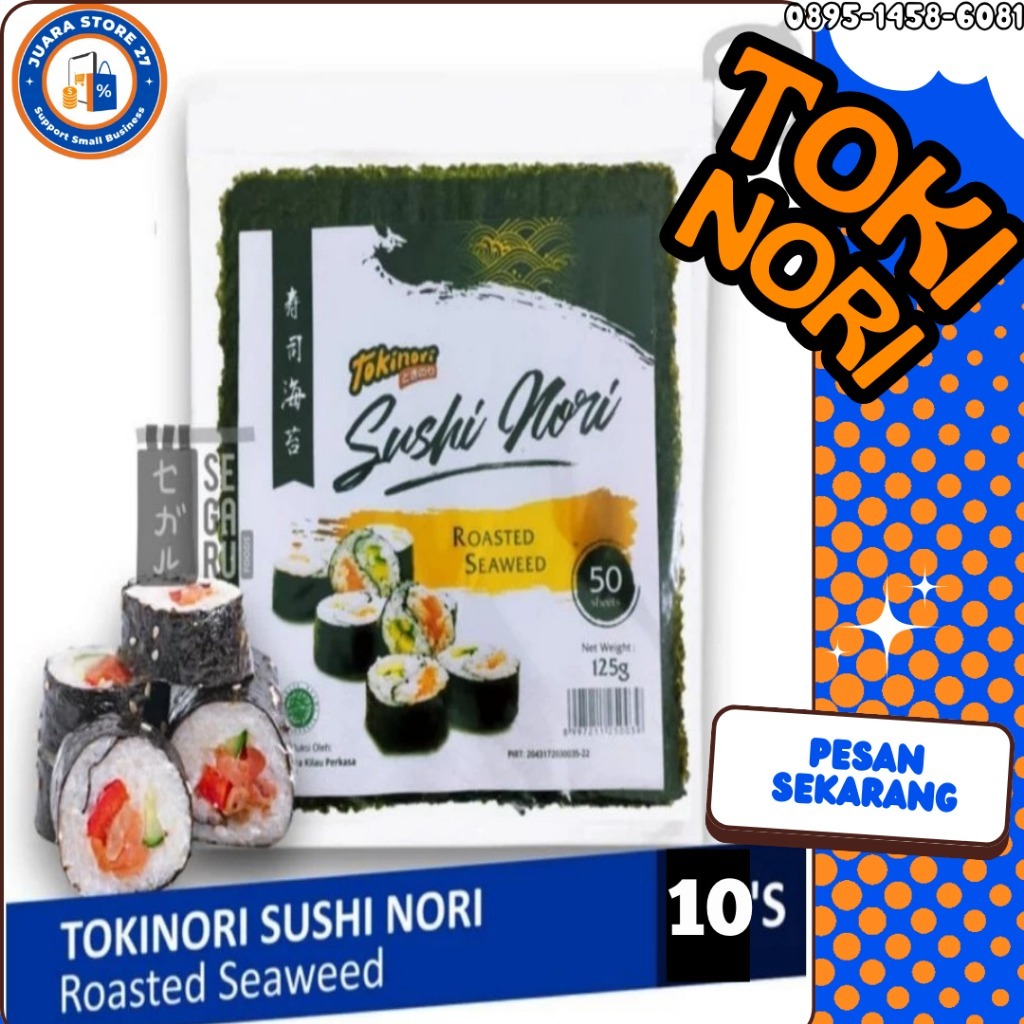 Jual NORI TOKINORI 10 LEMBAR NORI HALAL SUSHI NORI SEAWEED RUMPUT LAUT ...