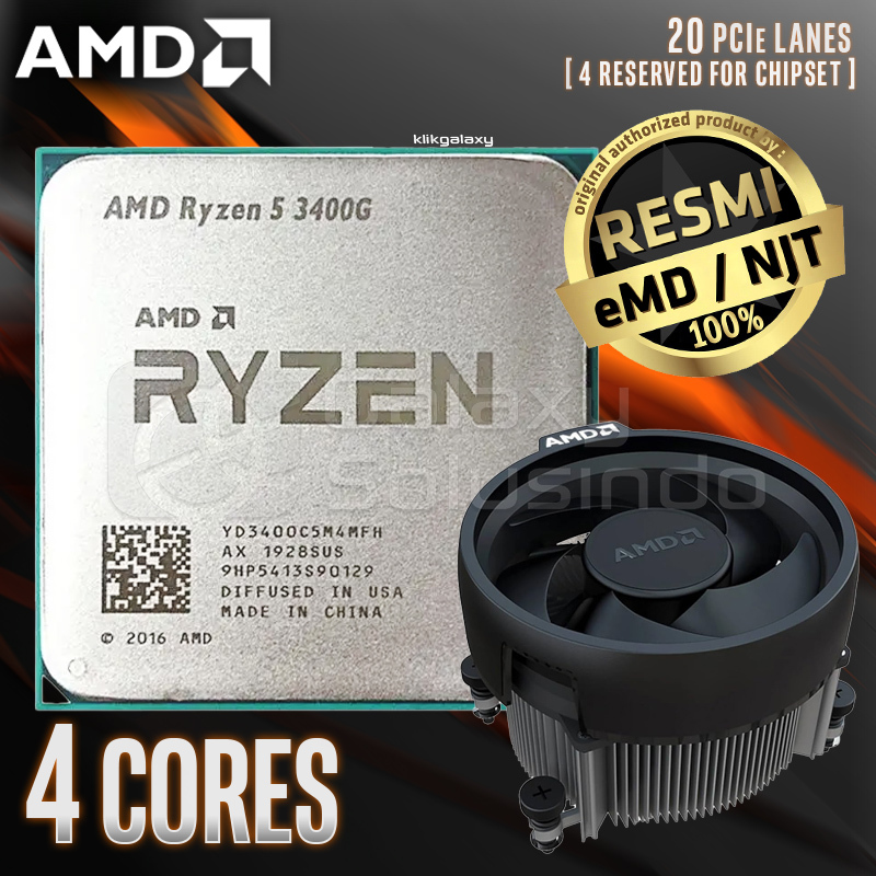 Jual AMD Ryzen 5 3400G Tray + Wraith Stealth Cooler Fan - AM4 | Shopee ...