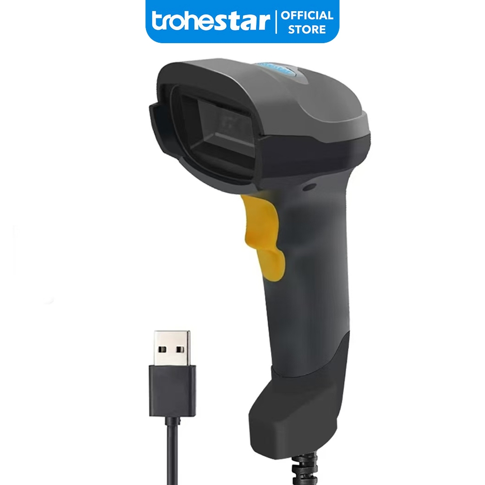 Jual TROHESTAR Wired Barcode Scanner with Handheld 1D 2D Pemindai Kode ...