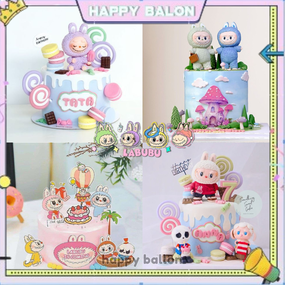Jual Cake Topper Labubu Tusukan Kue Motif Labubu Topper Labubu Berdiri ...