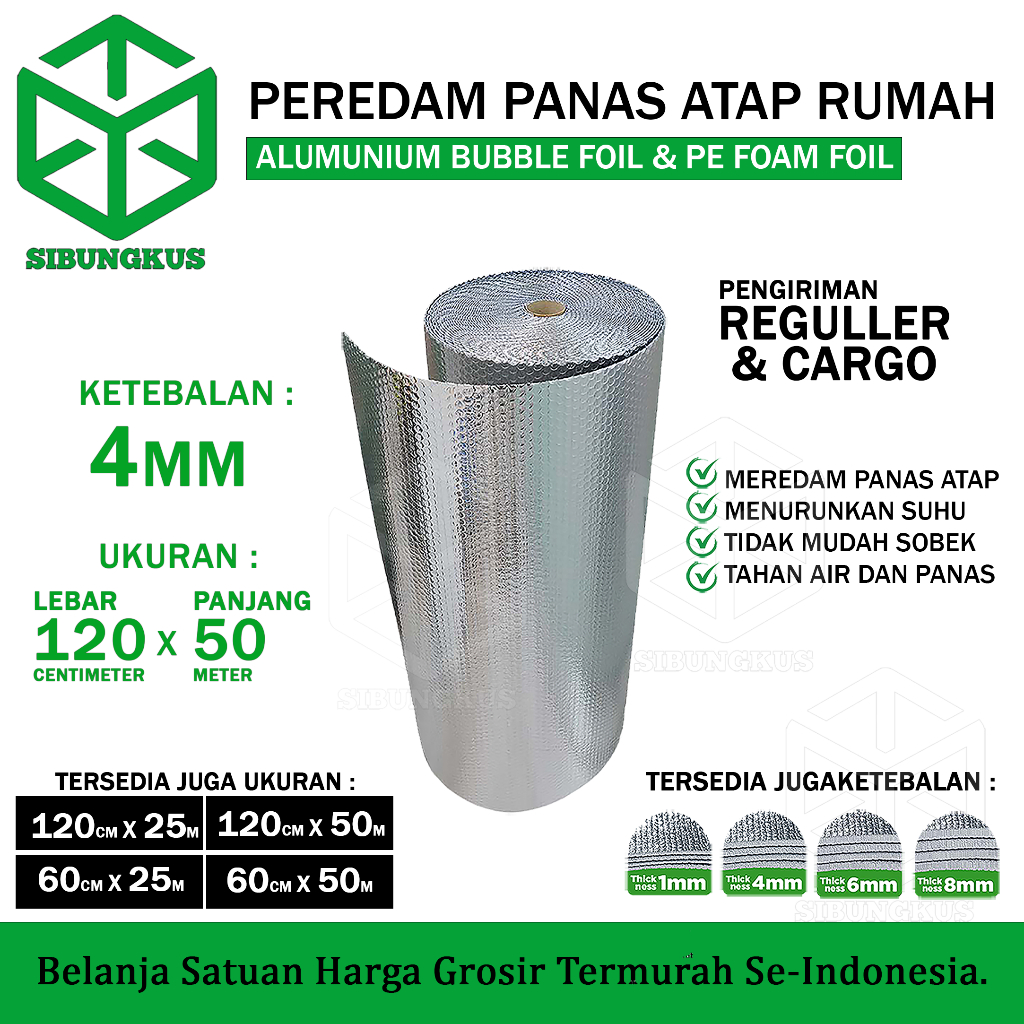 Jual Peredam Panas Atap Rumah Aluminium Bubble Foil Insulation ...