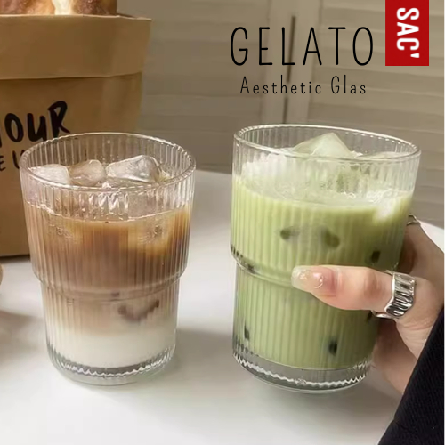 Jual GELATO Gelas Kaca Estetik Dessert Glass Coffee Mug Gelas Matcha ...