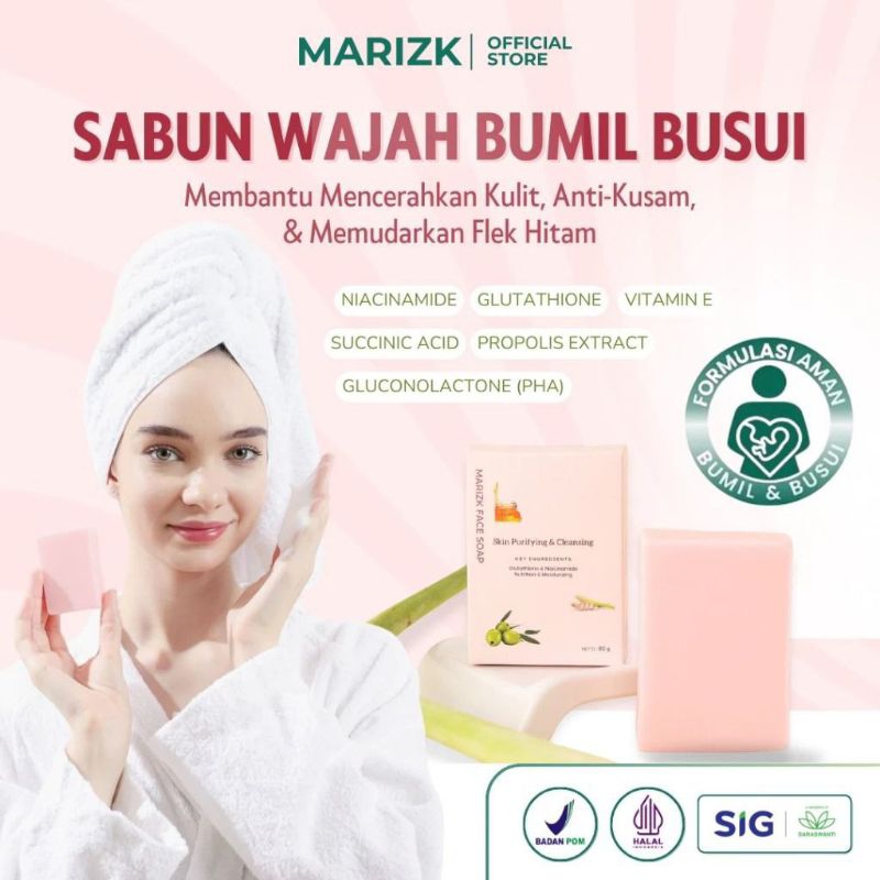 Jual MARIZK Face Soap Sabun Wajah Atasi Muka Kusam Facial Cleanser ...