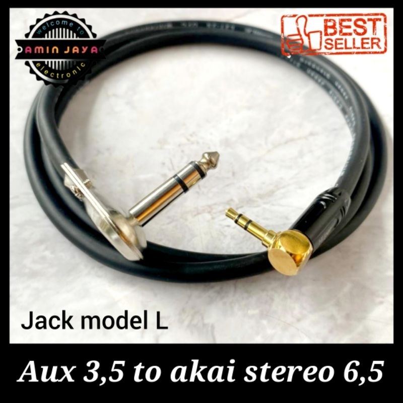 Jual Kabel aux 3,5 to akai stereo 6,5 / kabel jack trs 3,5 mm to trs 6,5 mm | Shopee Indonesia