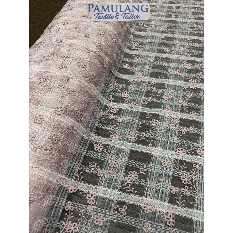 Jual Kain Brukat Embroidery 3D Motif || Harga Per Setengah Meter (50 cm ...